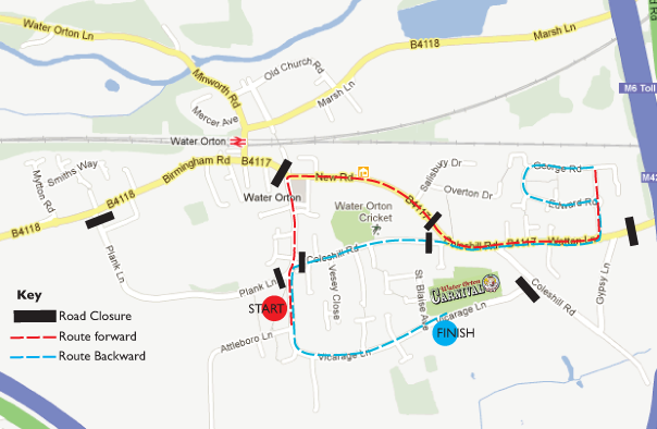 map – Water Orton Carnival
